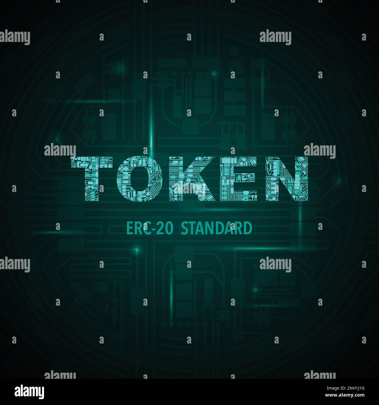 Electric circuit token green background Stock Vector Image & Art - Alamy