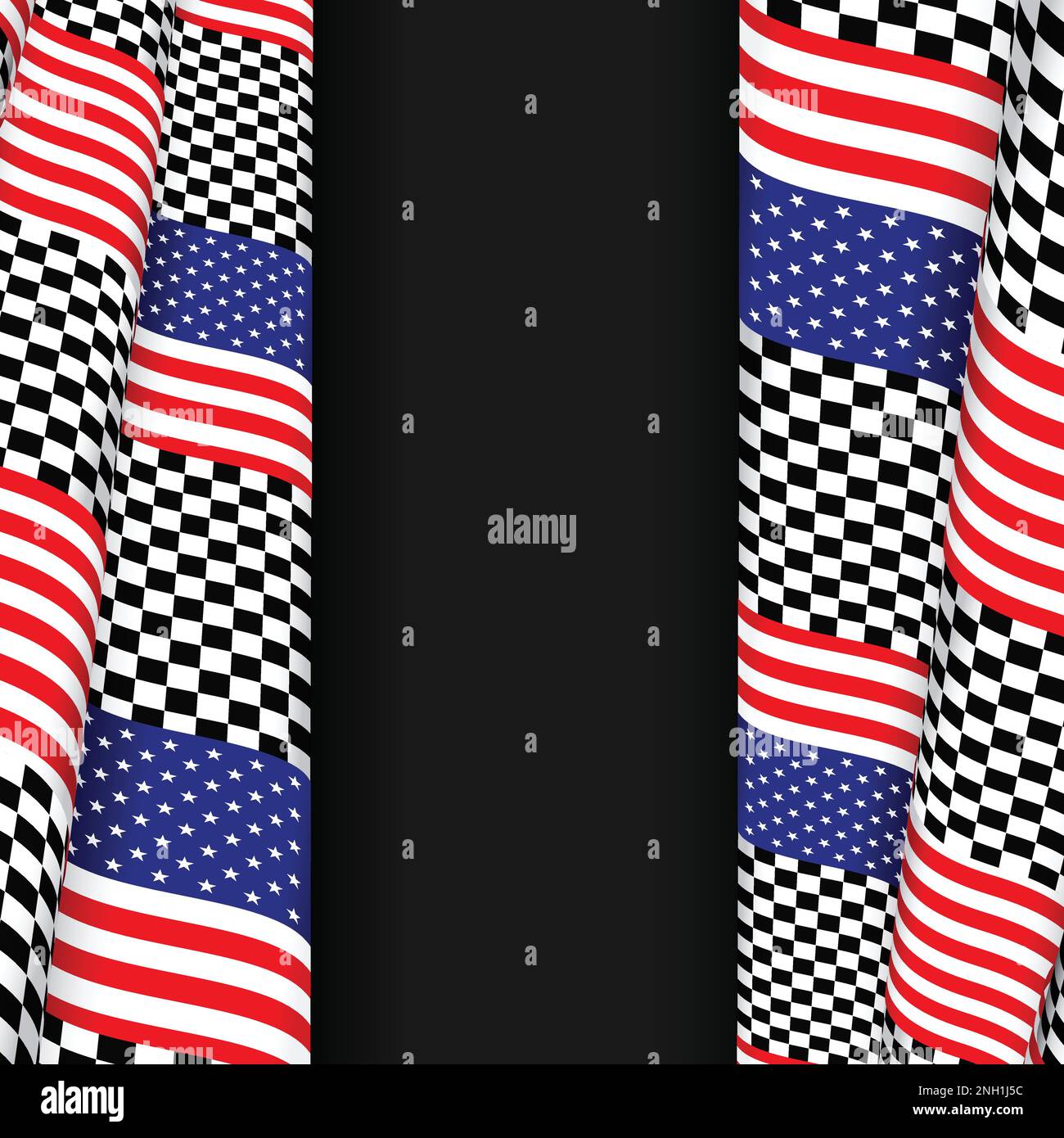 USA and race checkered flags vertical Stock Vector Image & Art - Alamy