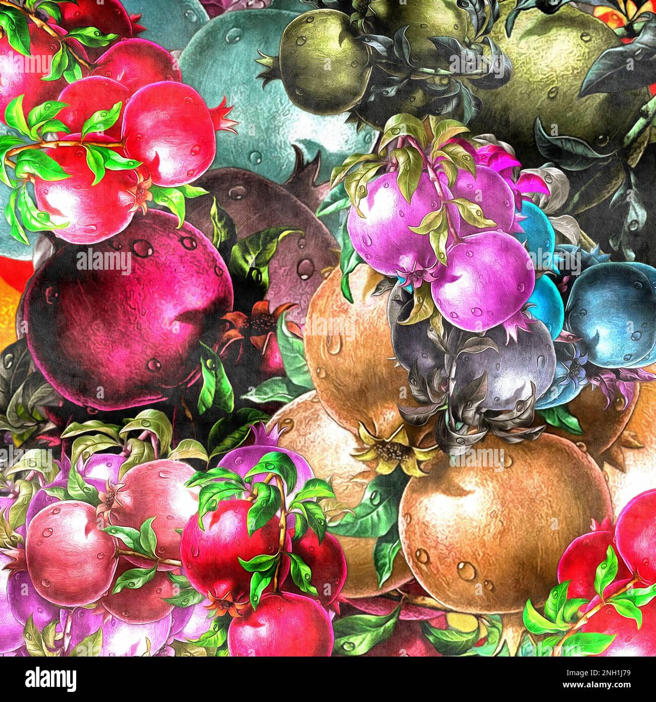 Computer graphics of abstract fruit of berry psychedelic stylization of ...