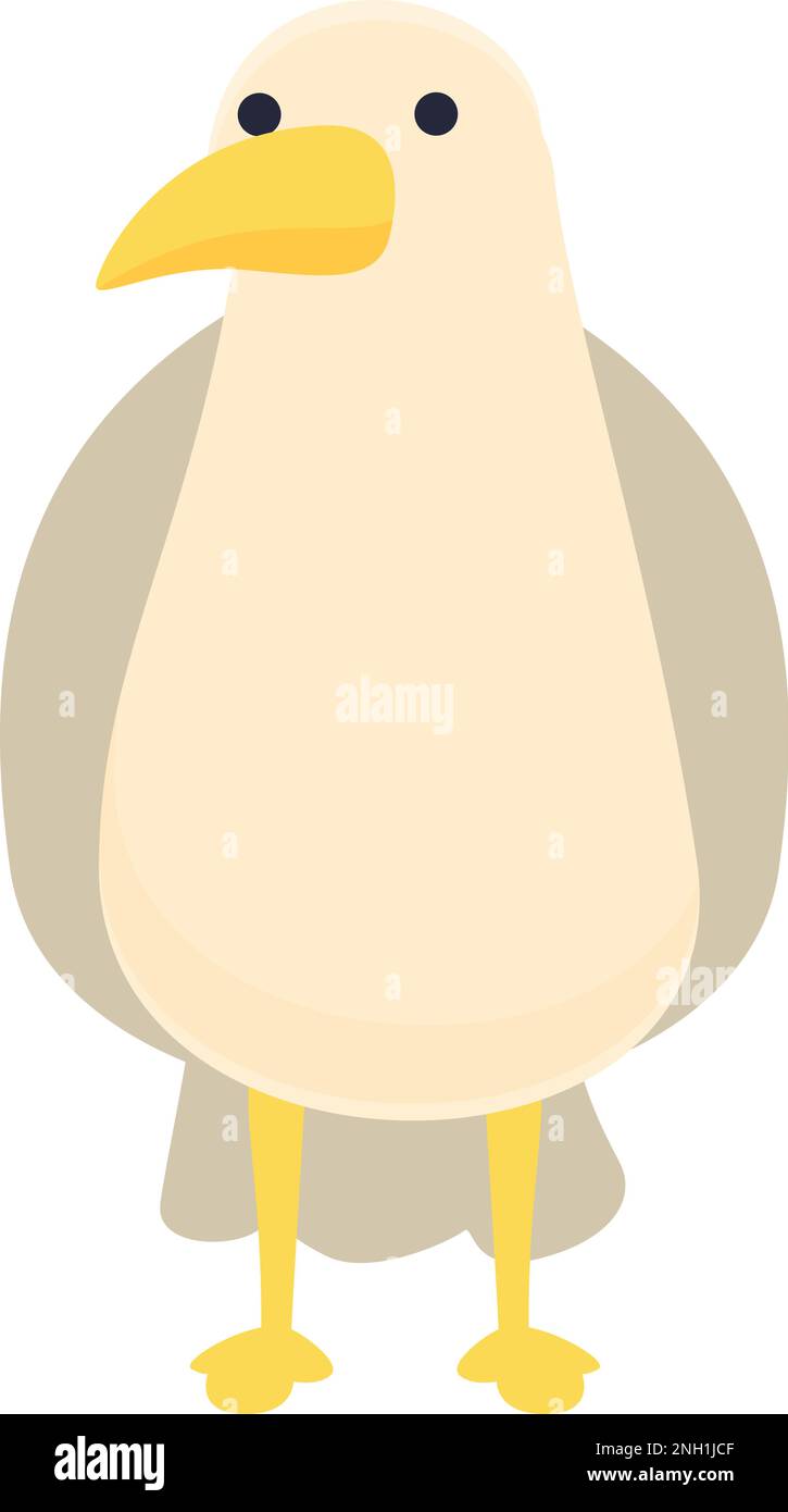 Sad seagull icon cartoon vector. Sea bird. Cute funny Stock Vector ...