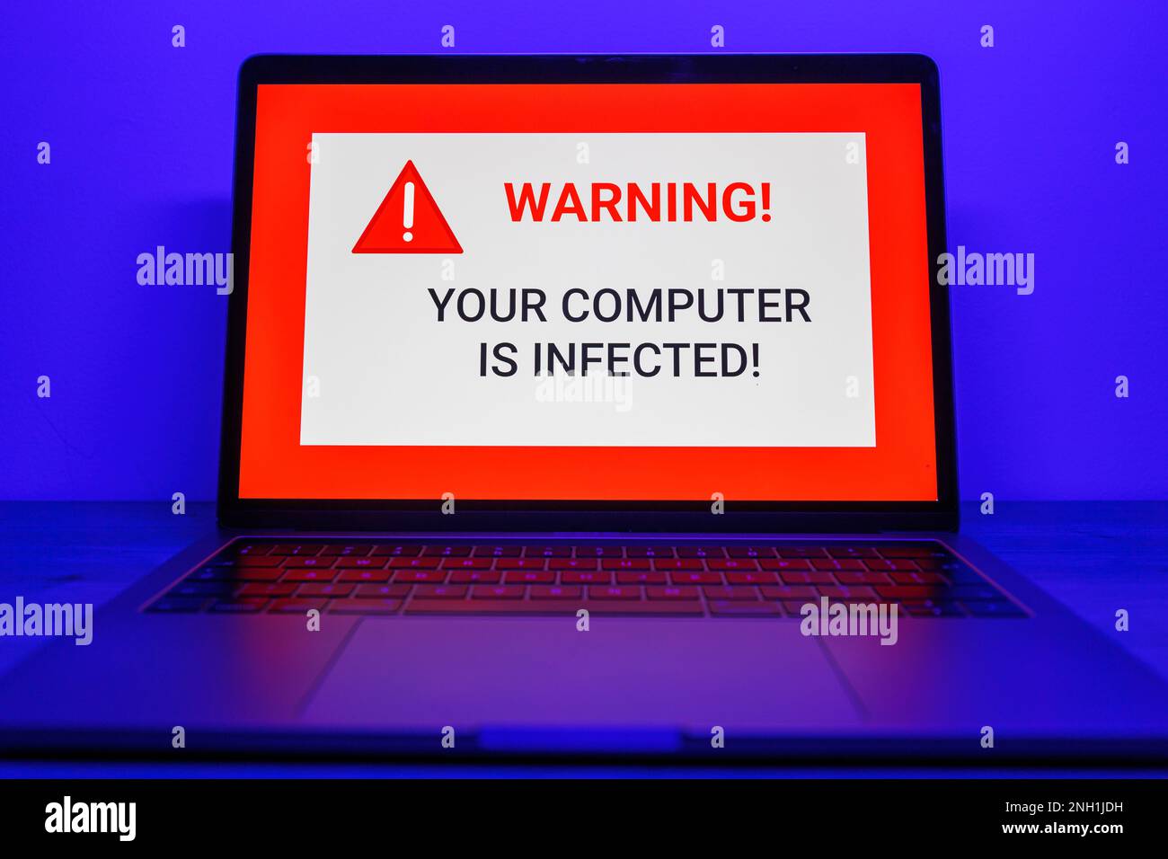 Hacker attack on Computer. Warning text on PC You have been hacked ...