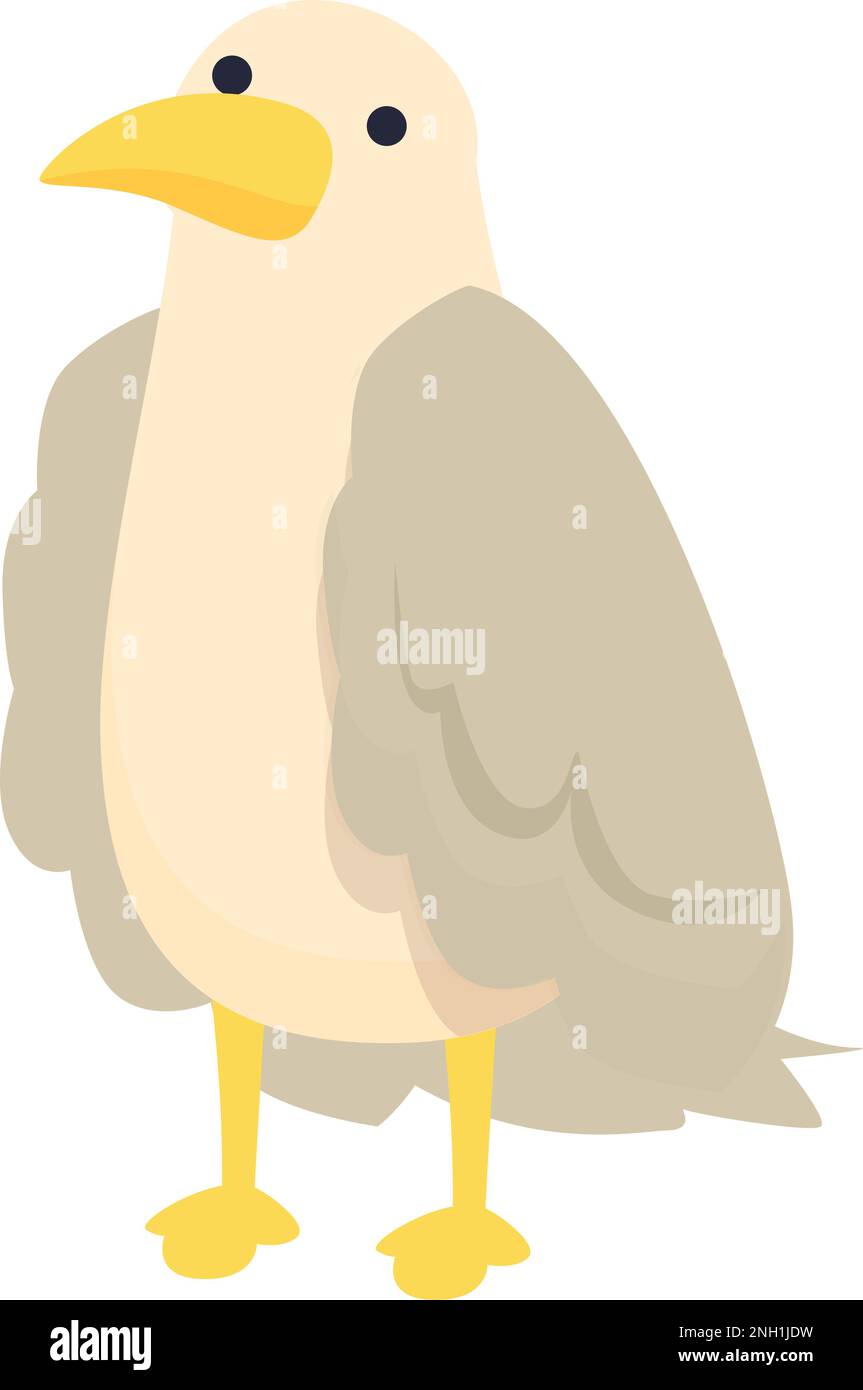 Cute funny icon cartoon vector. Sea bird. Fly beach Stock Vector Image ...