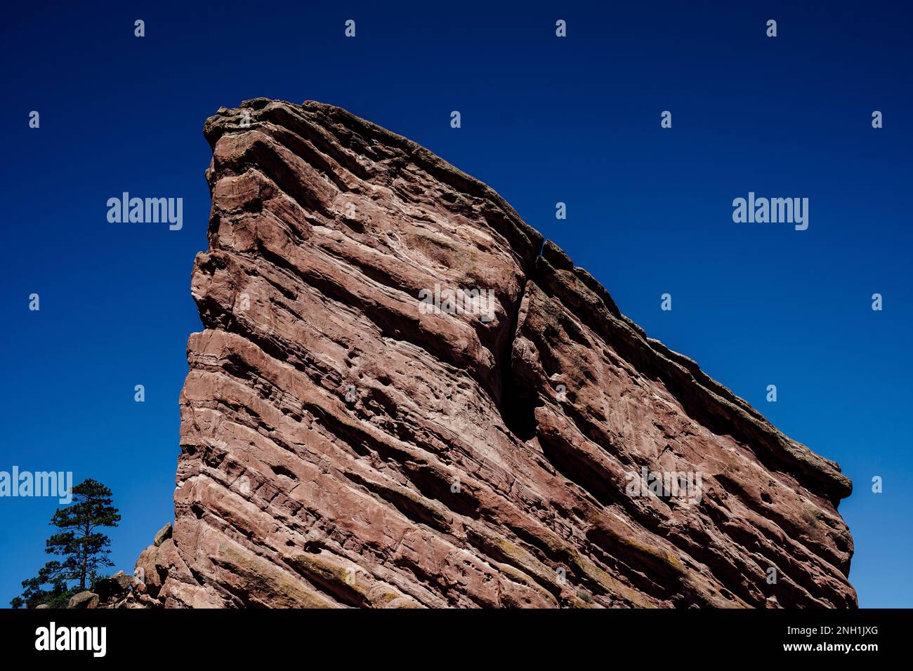 Large Angled Rock Formation Against Clear Deep Blue Sky in Colorado ...