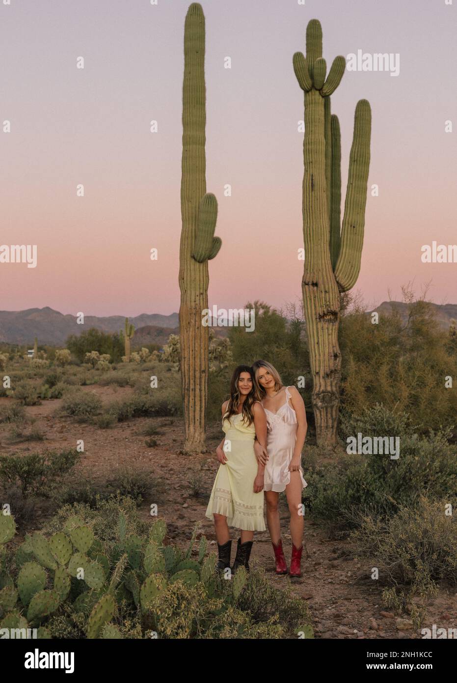 Girls in Western Vintage Clothing Stock Photo - Alamy
