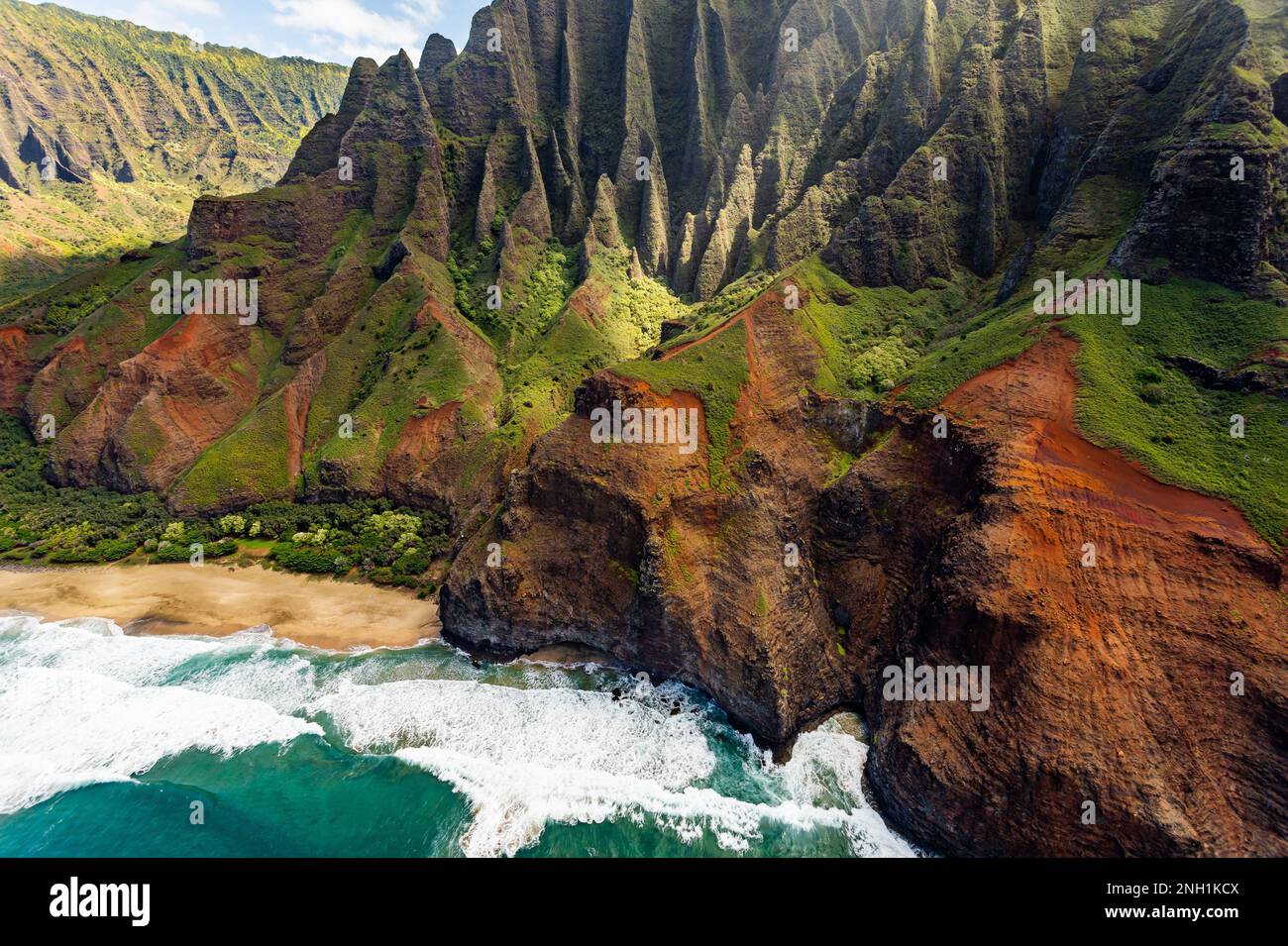 Beach Landscape with ocean and cliffs Stock Photo - Alamy
