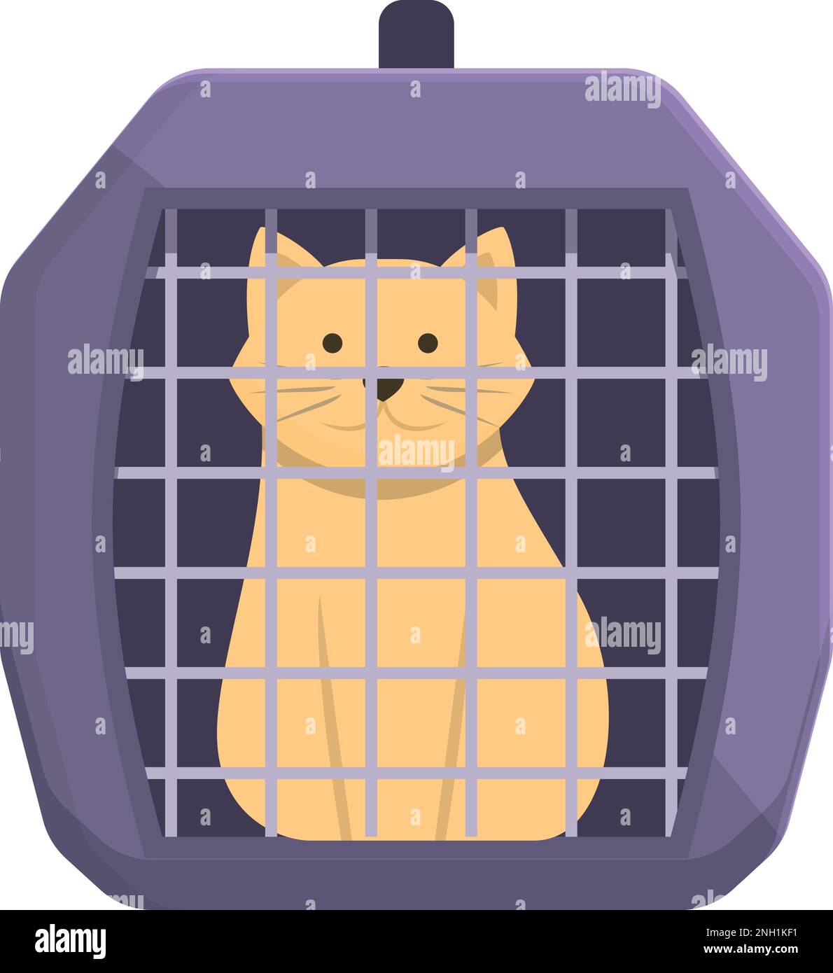 Food cat cage icon cartoon vector. Pet carrier. Open transport Stock ...