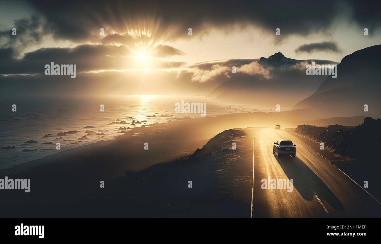 Driving car seaside along beautiful hi-res stock photography and images ...