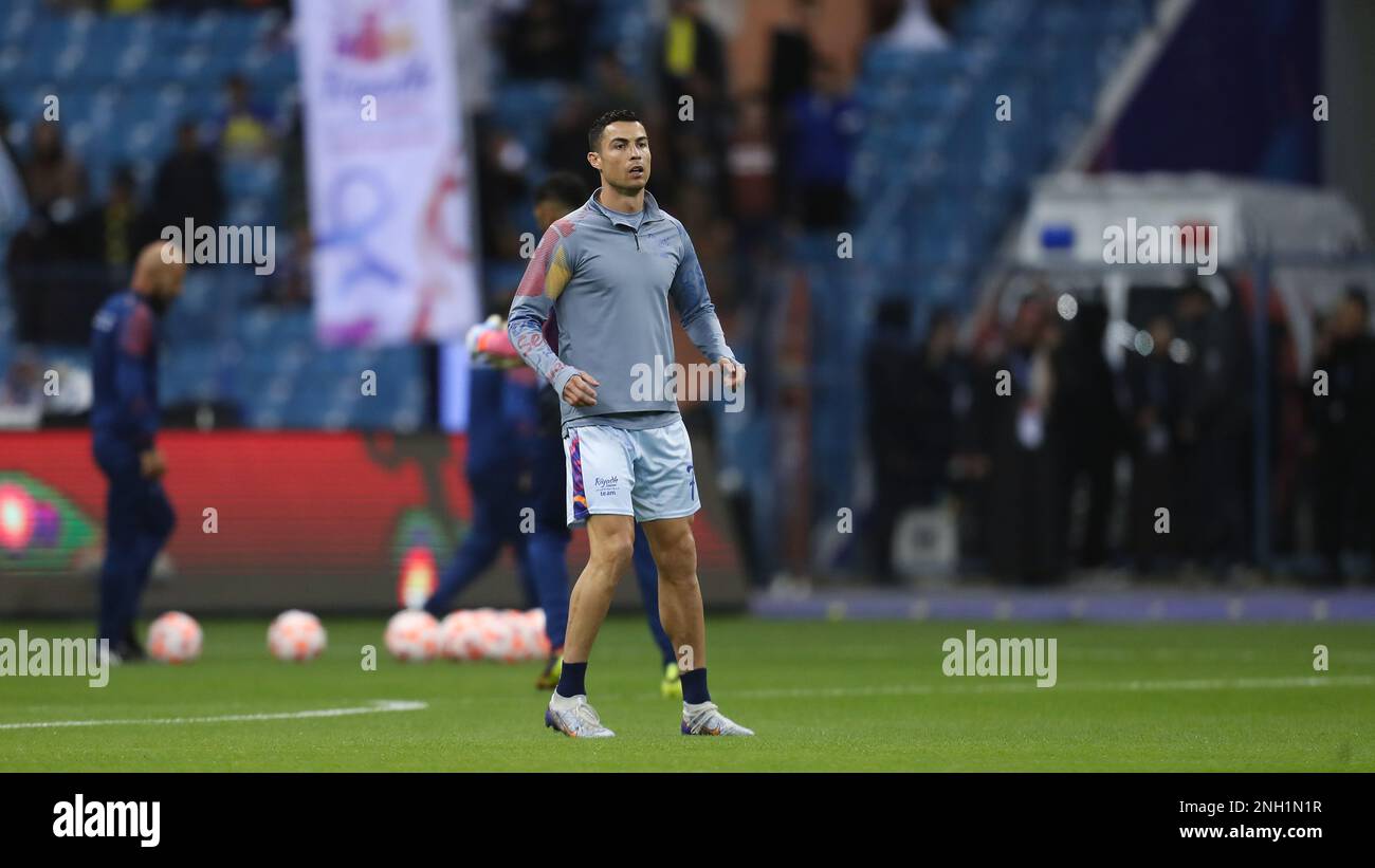 Cristiano Ronaldo of Portugal warms up prior Riyadh All-Star XI vs ...