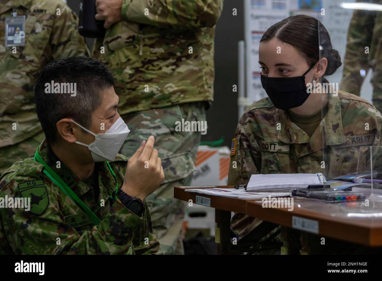 Soldiers assigned to 1st Brigade 11th Airborne Division work together ...