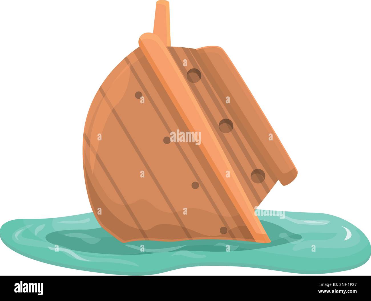 Wave shipwreck icon cartoon vector. Old ship. Ocean accident Stock ...