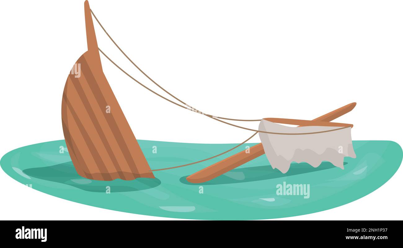 Ship wreck icon cartoon vector. Old shipwreck. Broken boat Stock Vector ...