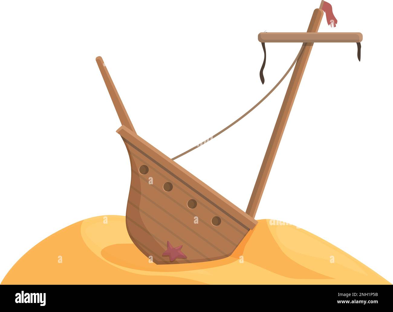 Sailing wrecking ship icon cartoon vector. Old boat. Shipwreck ocean ...