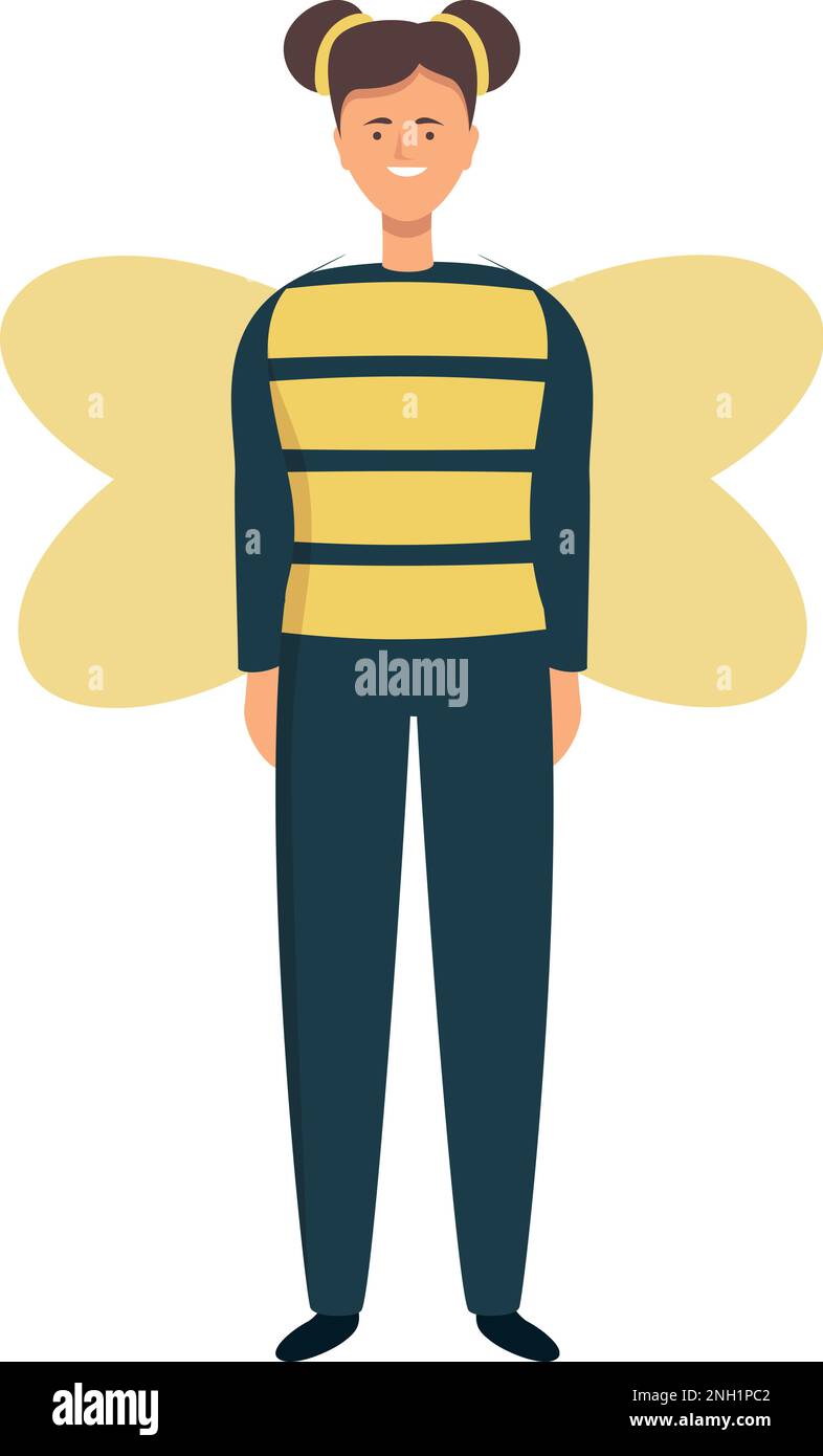 Bee halloween animal costume icon cartoon vector. Cute child. Carnival dress Stock Vector Image ...