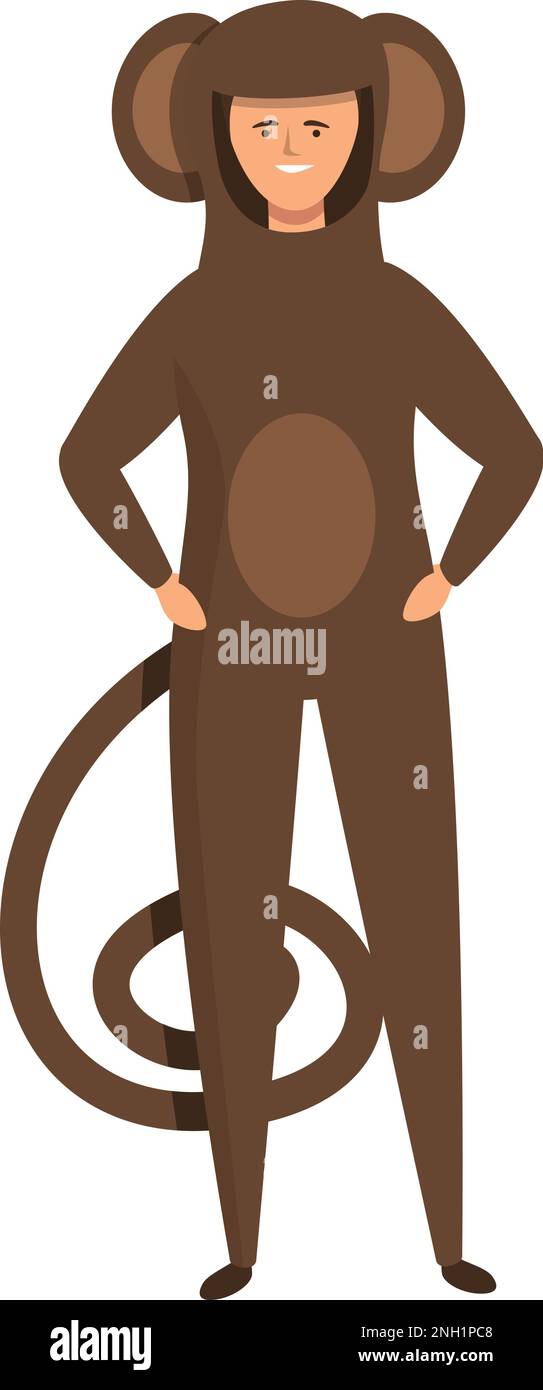 Monkey halloween animal costume icon cartoon vector. Cute child. Fancy mascot Stock Vector Image ...