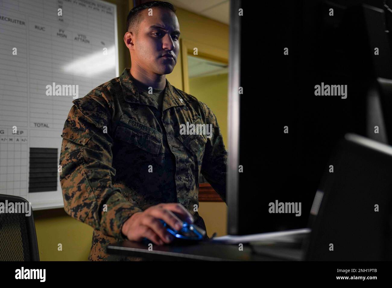 U.S. Marine Corps Cpl. Vladimir J. Estrella, a prior service recruiter ...