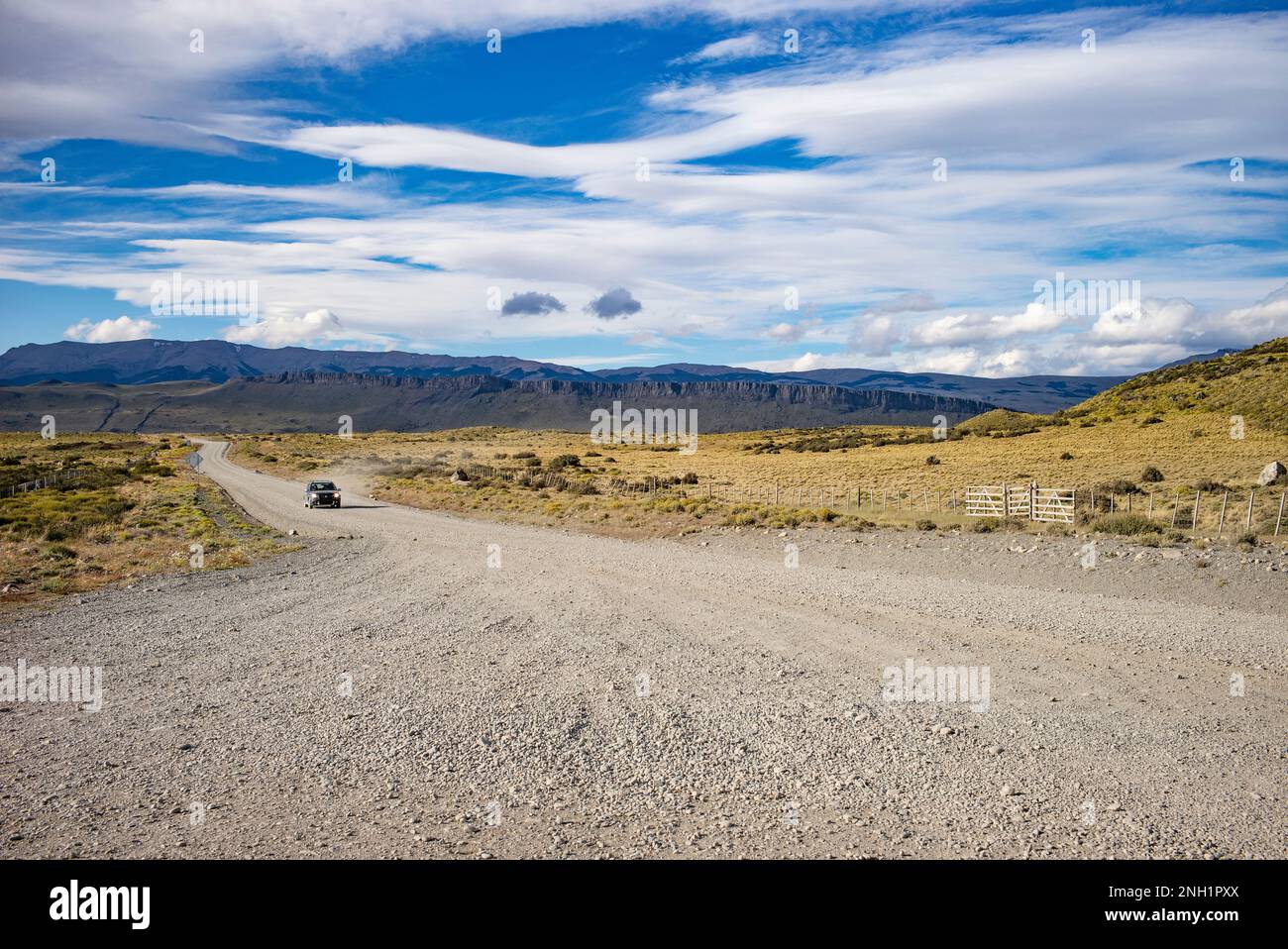 Road trip on gravel roads through the Torres del Paine national park ...