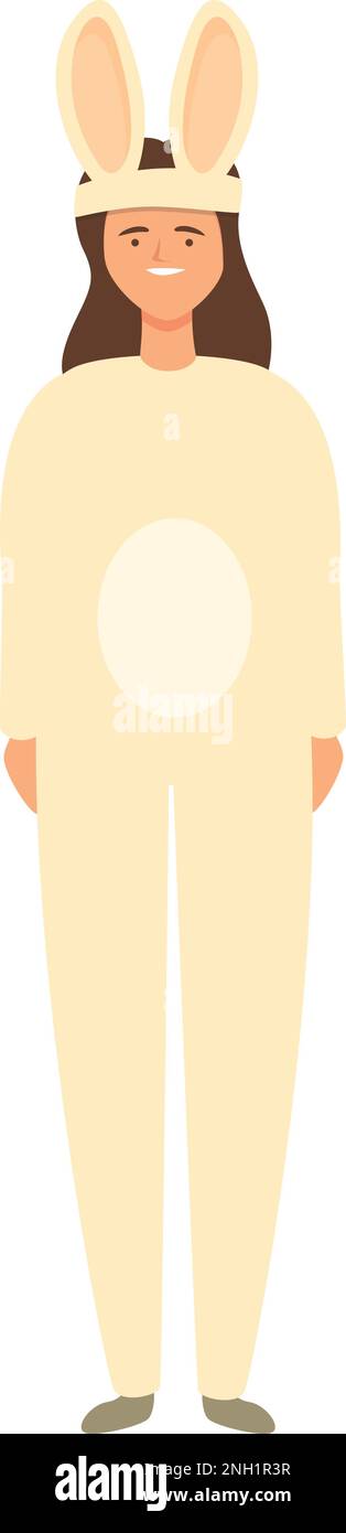 Rabbit halloween animal costume icon cartoon vector. Cute child. Dress ...