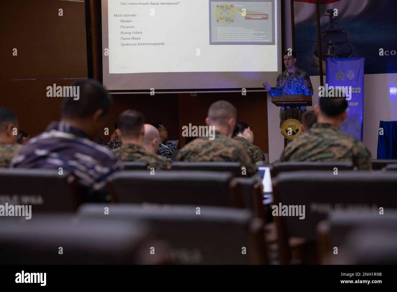 Lt. Thomas Lucic, assigned to Destroyer Squadron (DESRON) 7, conducts a ...