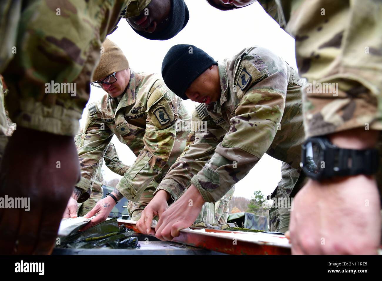 U.S. Army Paratroopers assigned to 54th Brigade Engineer Battalion ...