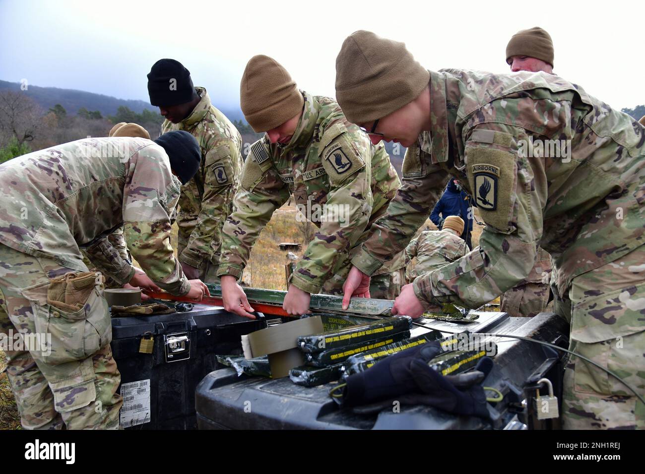 U.S. Army Paratroopers assigned to 54th Brigade Engineer Battalion ...