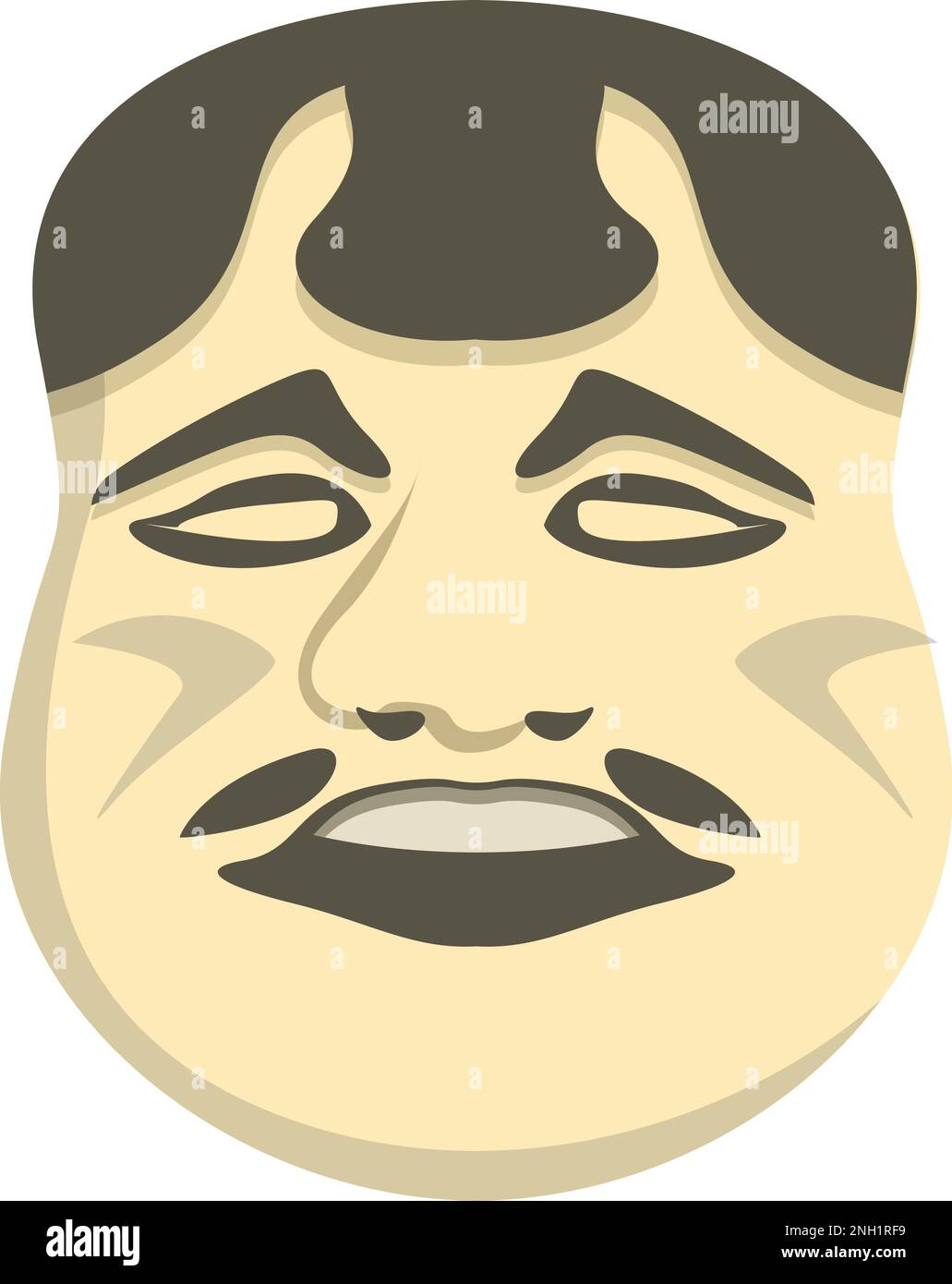 Japanese noh mask icon cartoon vector. Japan face. Angry character ...