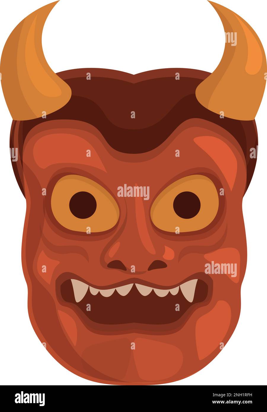 Japan red mask icon cartoon vector. Noh face. Monster festival Stock ...