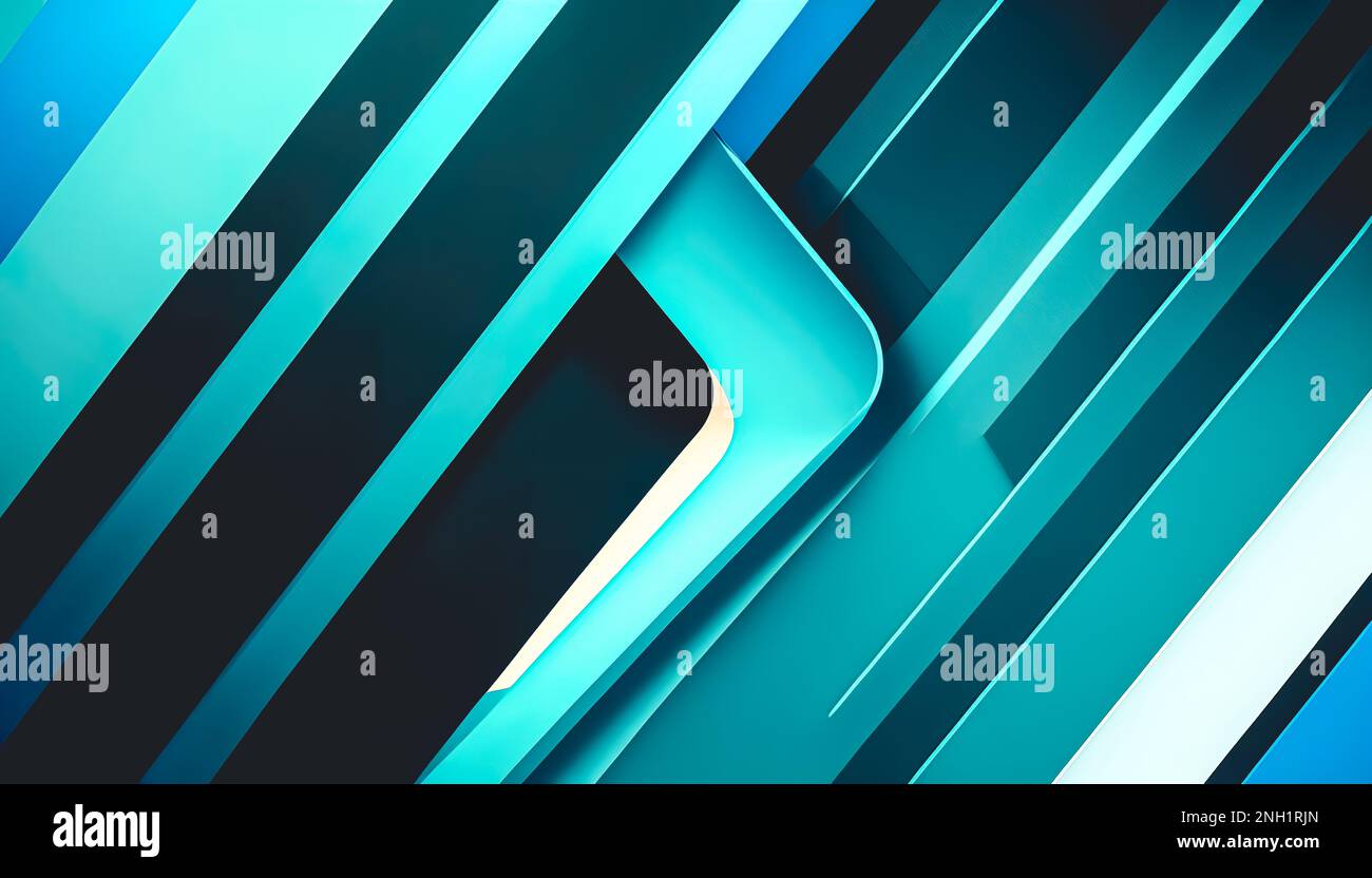 Abstract background with shades of blue, geometric lines, generative Al ...