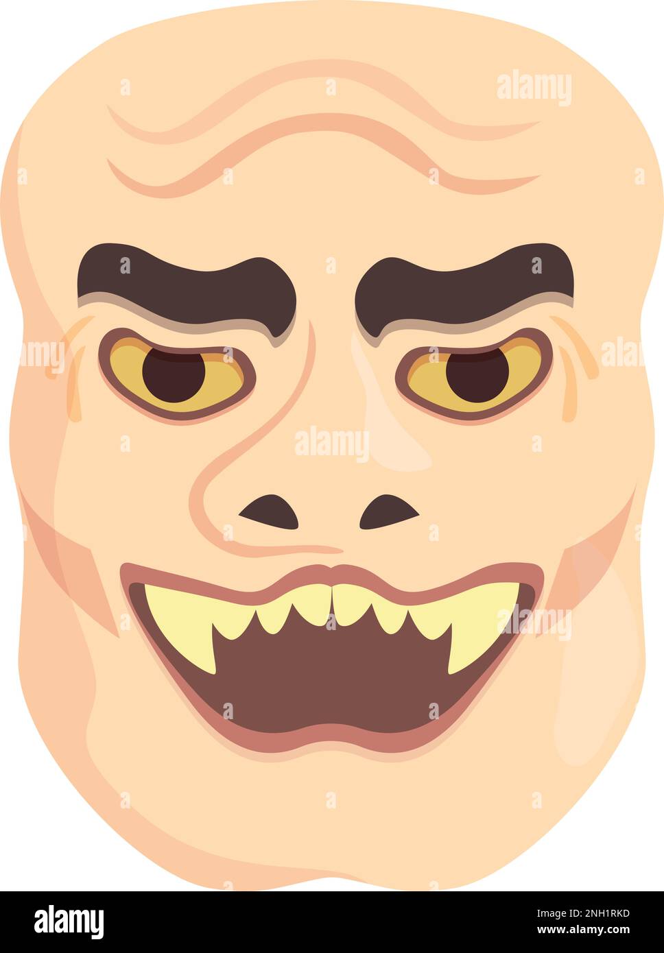 Noh japan mask icon cartoon vector. Face festival. Angry god Stock ...