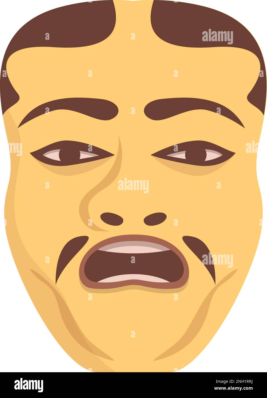 Character mask icon cartoon vector. Japan face. Noh kabuki Stock Vector ...