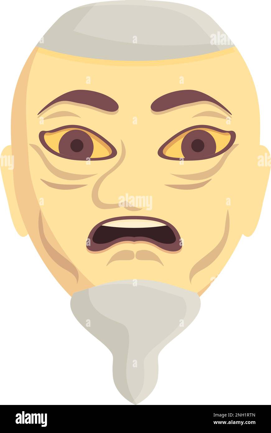 Asian mask icon cartoon vector. Japan face. Scary anime Stock Vector ...
