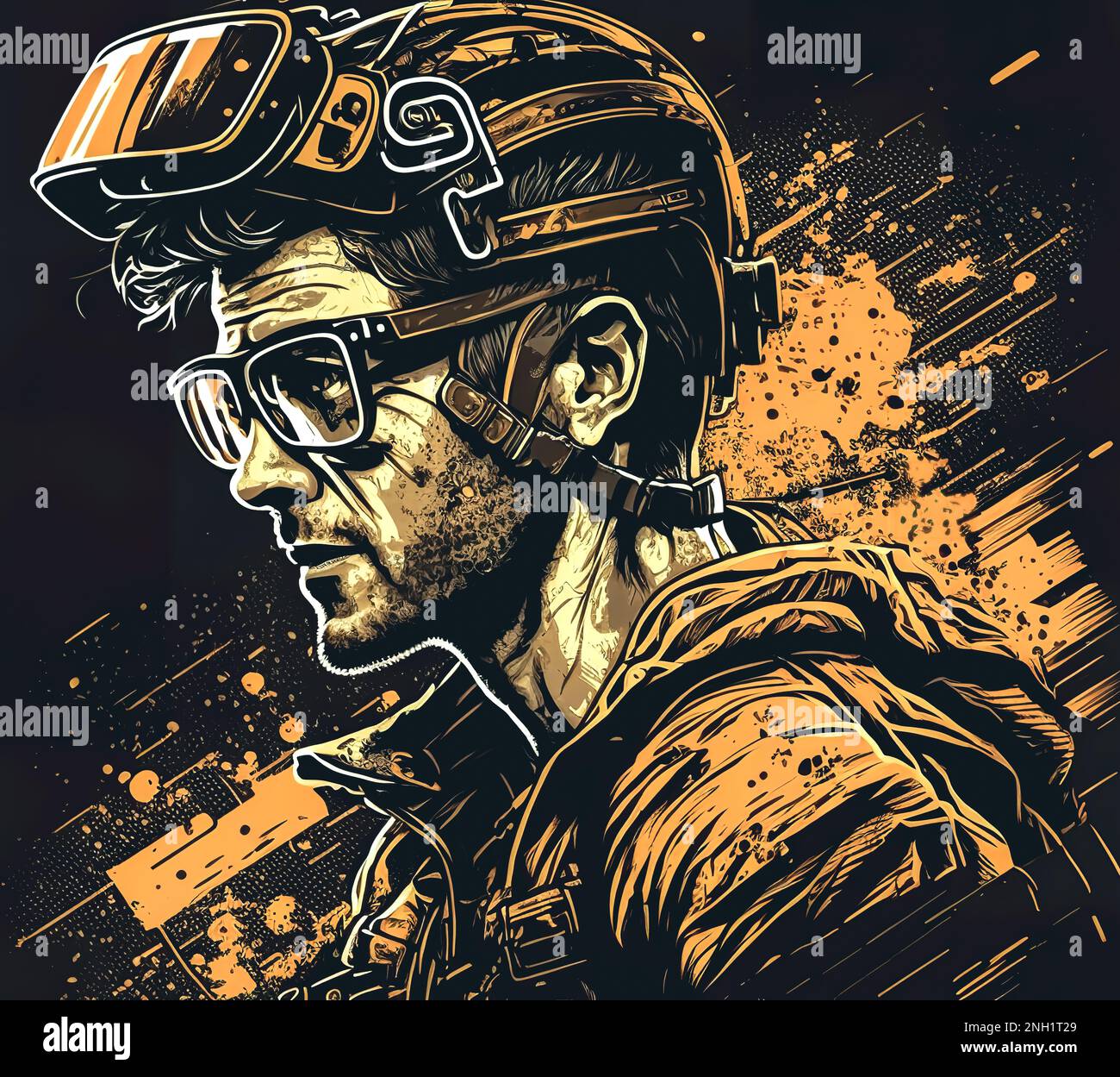 Male electrician in safety glasses, generative Al Stock Photo - Alamy