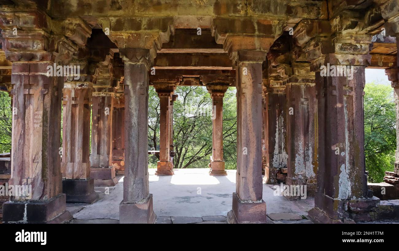 View of Ruined Pillars Nagina Mahal in the Khimlasa Fort, Built in 1490 ...