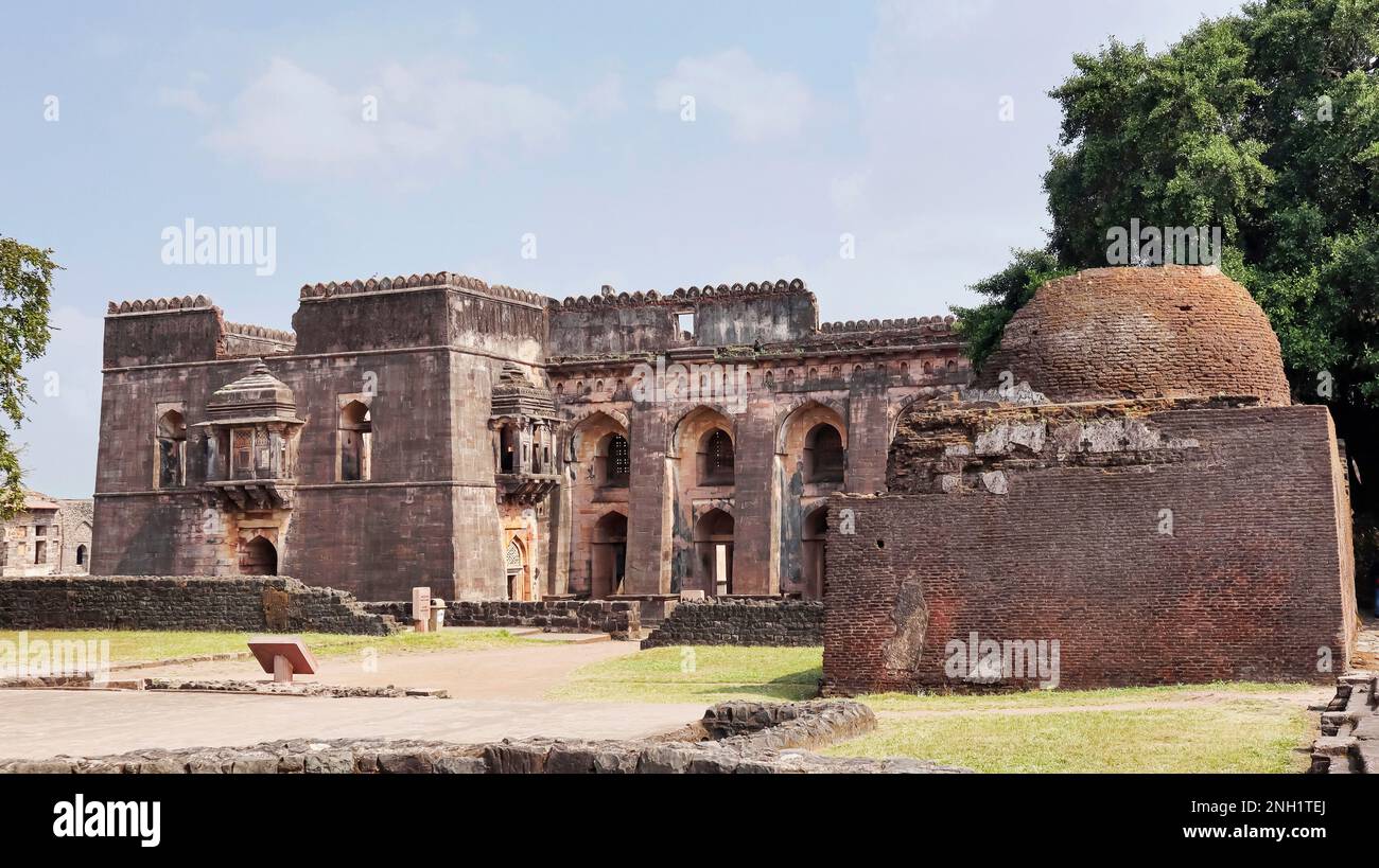 Rear view of Hindola Mahal, Mandu, Dhar, Madhya Pradesh, India Stock ...