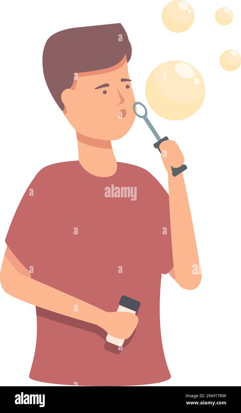 Blowing bubbles icon cartoon vector. Child soap. Game fun Stock Vector ...