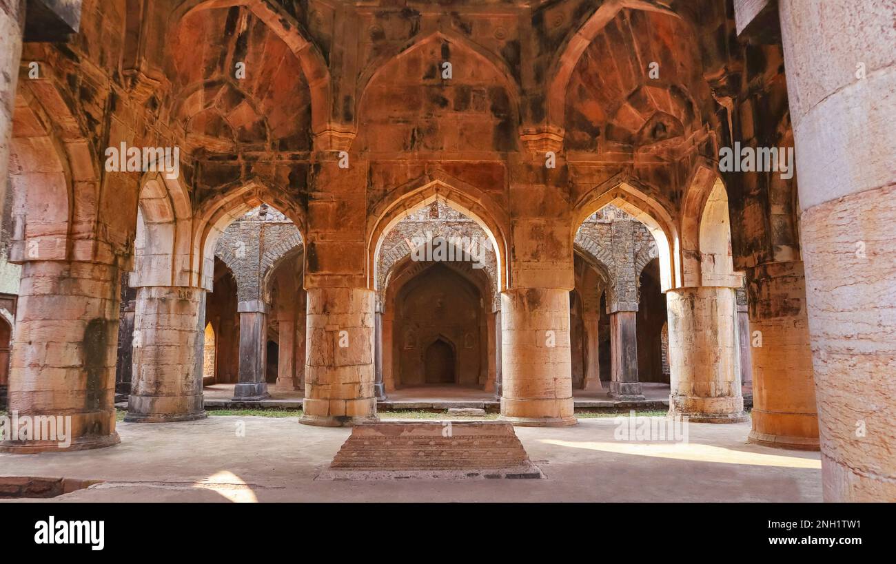 Inside View of Hathi Mahal, Mandu, Madhya Pradesh, India Stock Photo ...