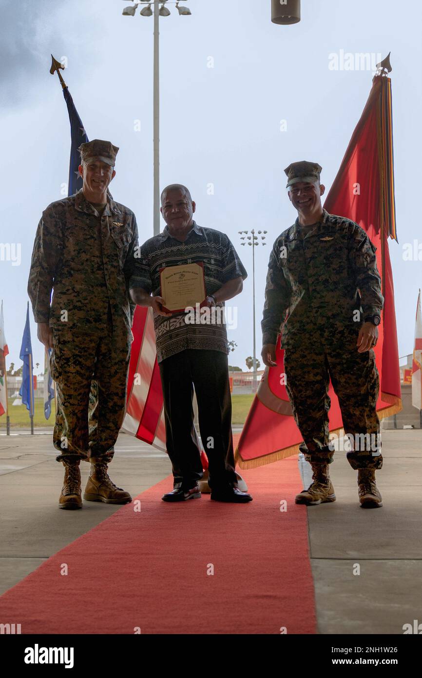 U.S. Marine Corps Brig. Gen. Jason Woodworth, left, the commanding ...