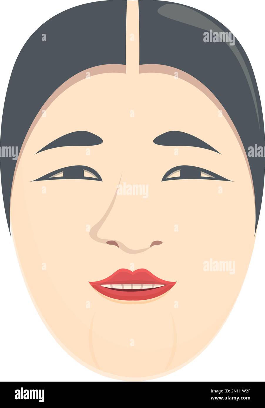 Kabuki japan mask icon cartoon vector. Face noh. Angry god Stock Vector ...