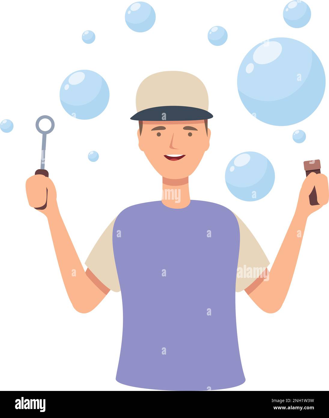Cute blowing bubbles icon cartoon vector. Child bubble. Game fun Stock ...