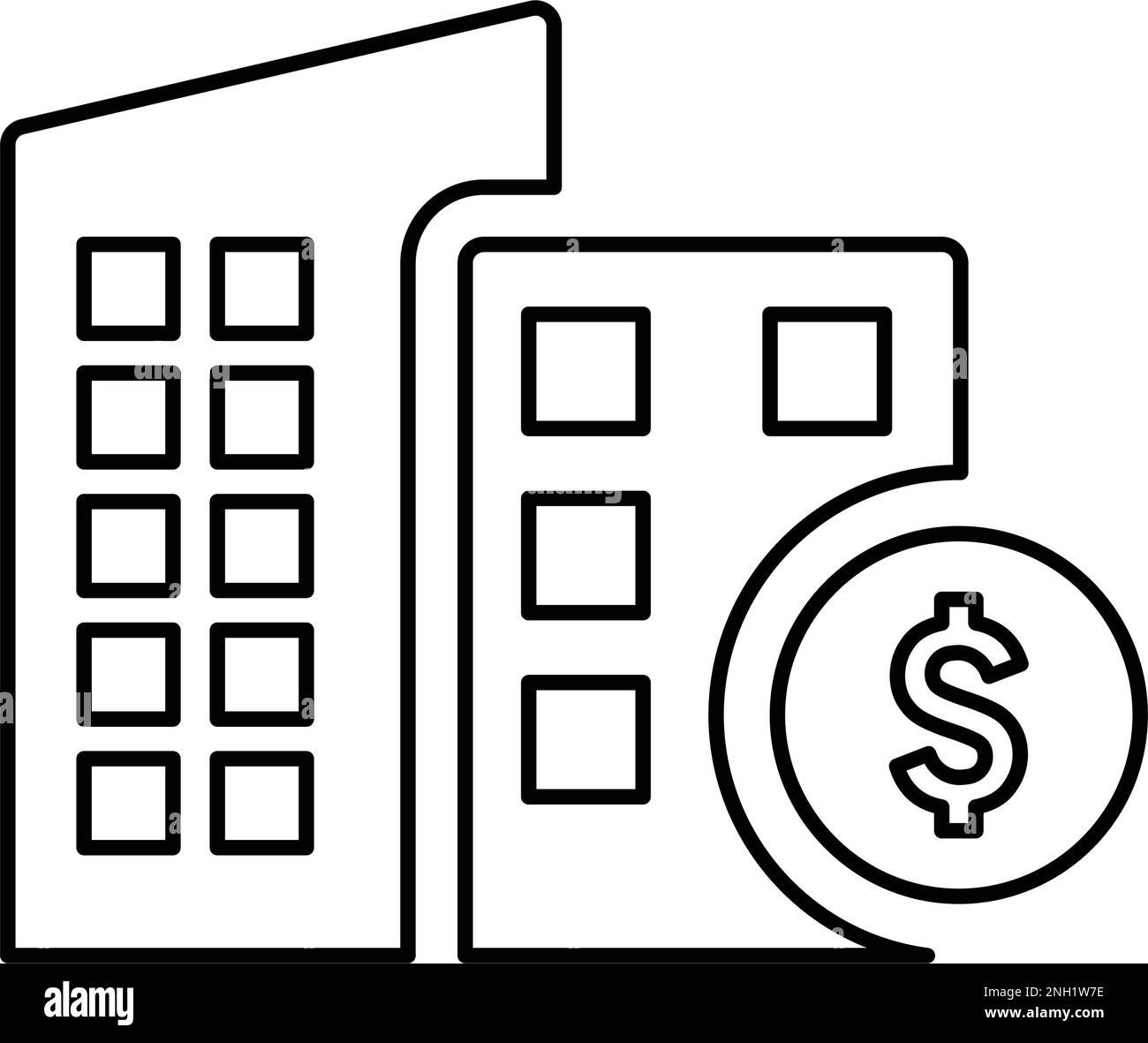 Commercial Building icon. Flat style vector EPS use in infographics,web ...