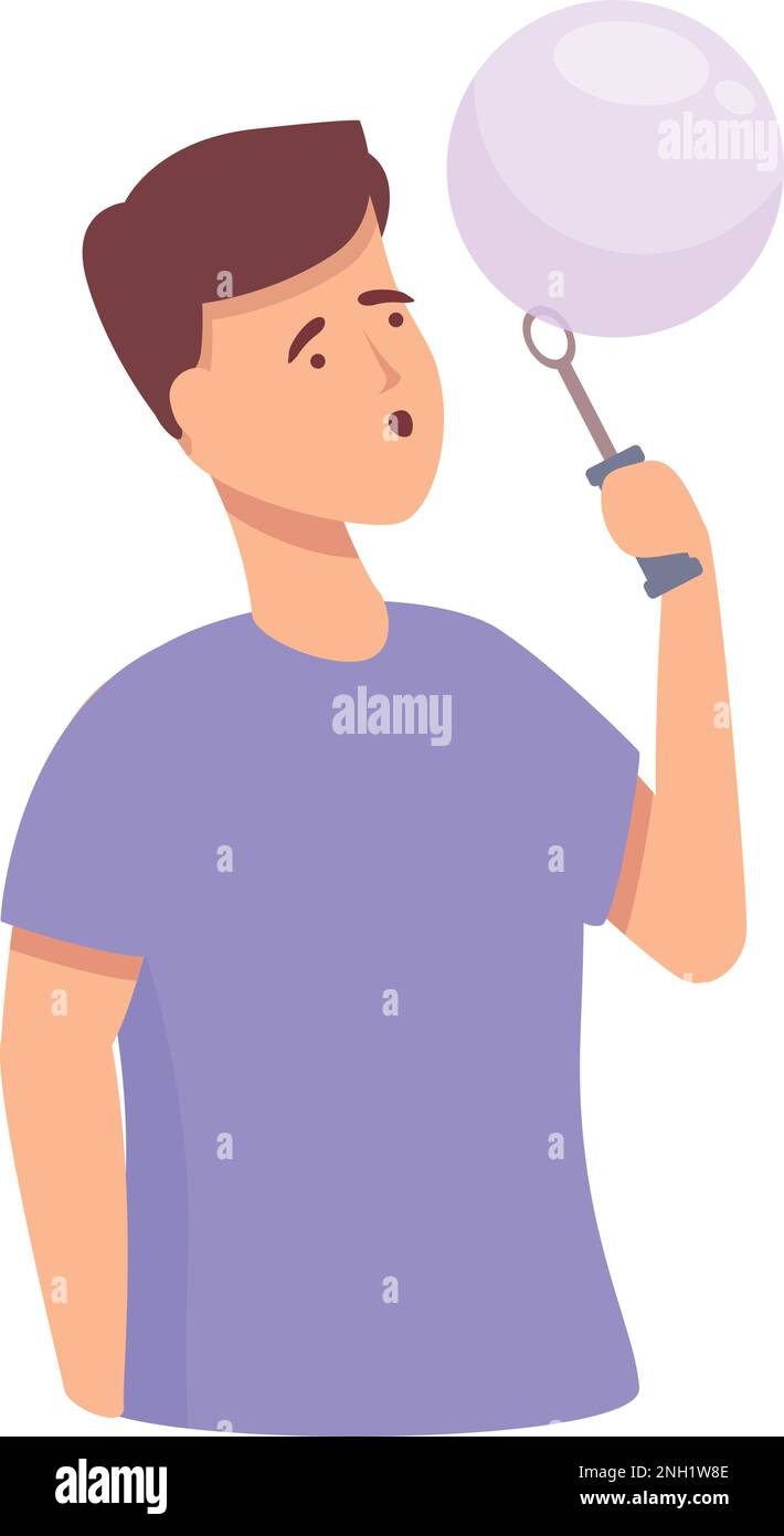 Foam blowing bubbles icon cartoon vector. Child blow. Game fun Stock ...