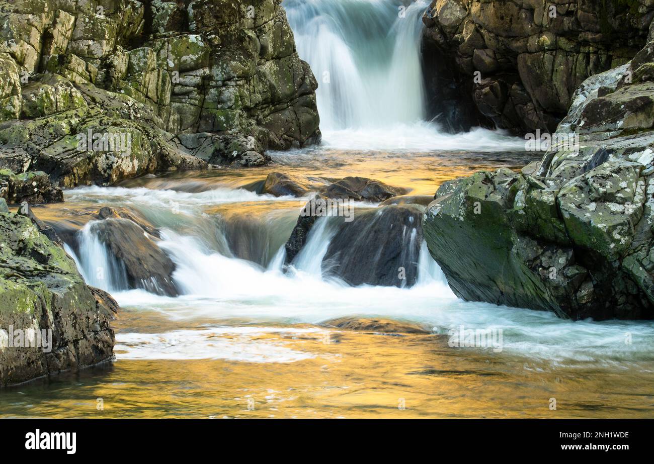 Autumn colours reflecting in a Lake District Waterfall Stock Photo - Alamy