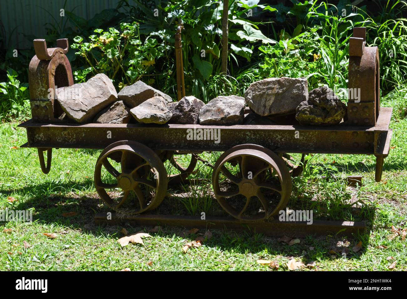 Mining cart at the old town of Pilgrim's Rest on South Africa Stock ...