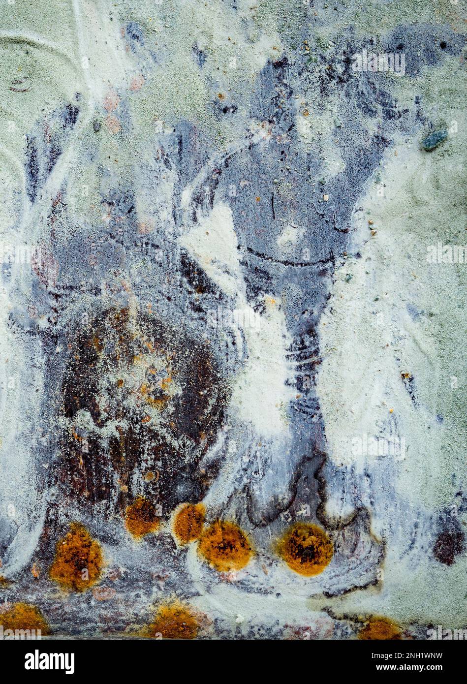 Abstract portrait format of rust stains in dried slate dust Stock Photo ...