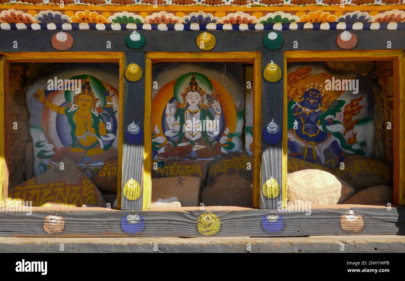 Colorful view of the three great bodhisattvas Manjushri ...