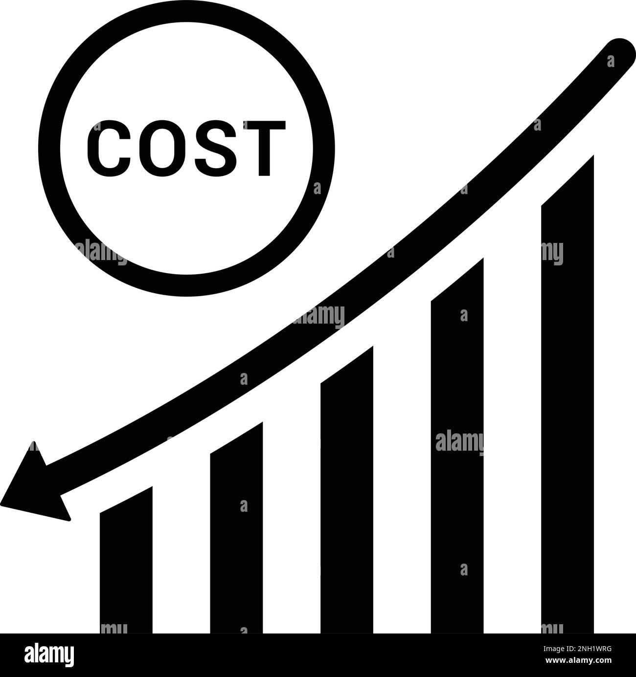 Cost Minimization icon. Flat style vector EPS use in infographics,web ...
