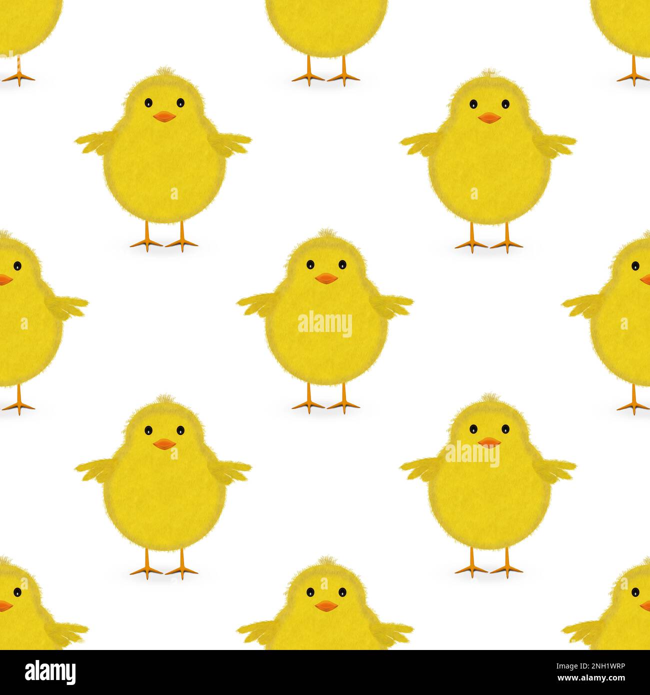Seamless pattern with yellow chicken isolated on white background ...