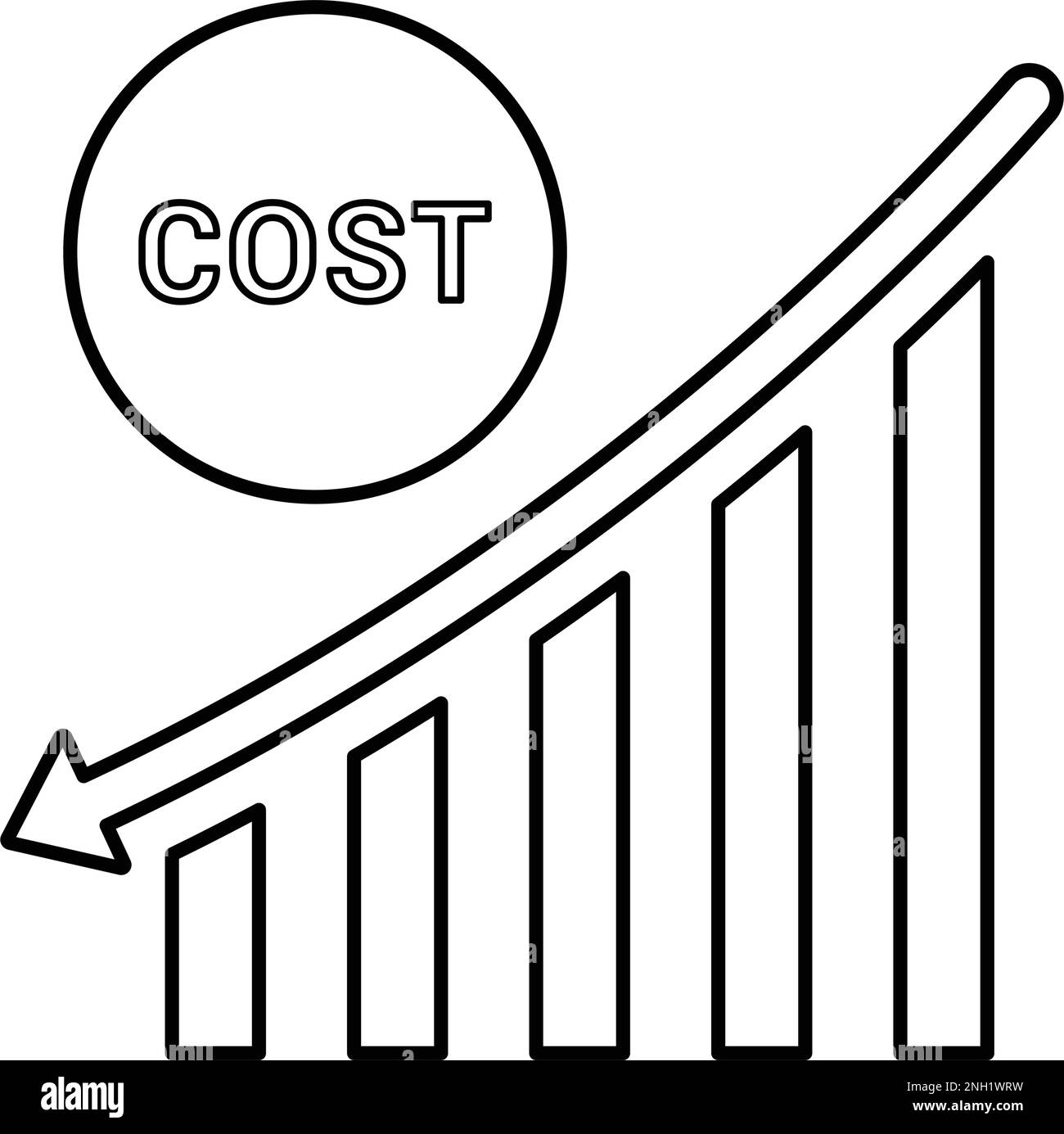 Cost Minimization Icon Flat Style Vector Eps Use In Infographics Web