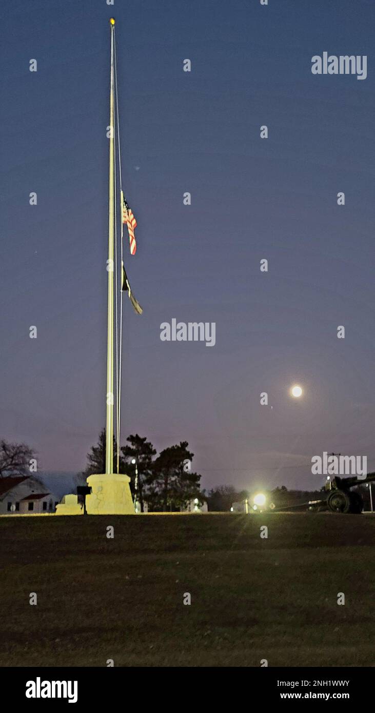The U.S. flag is shown set at half staff Dec. 7, 2022, at the ...