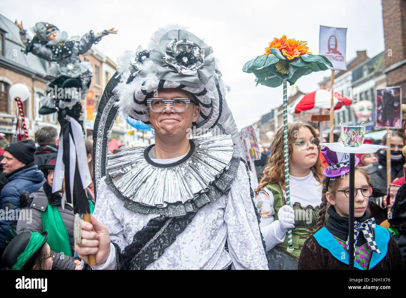 Carnaval de Binche dimanche gras Stock Photo - Alamy