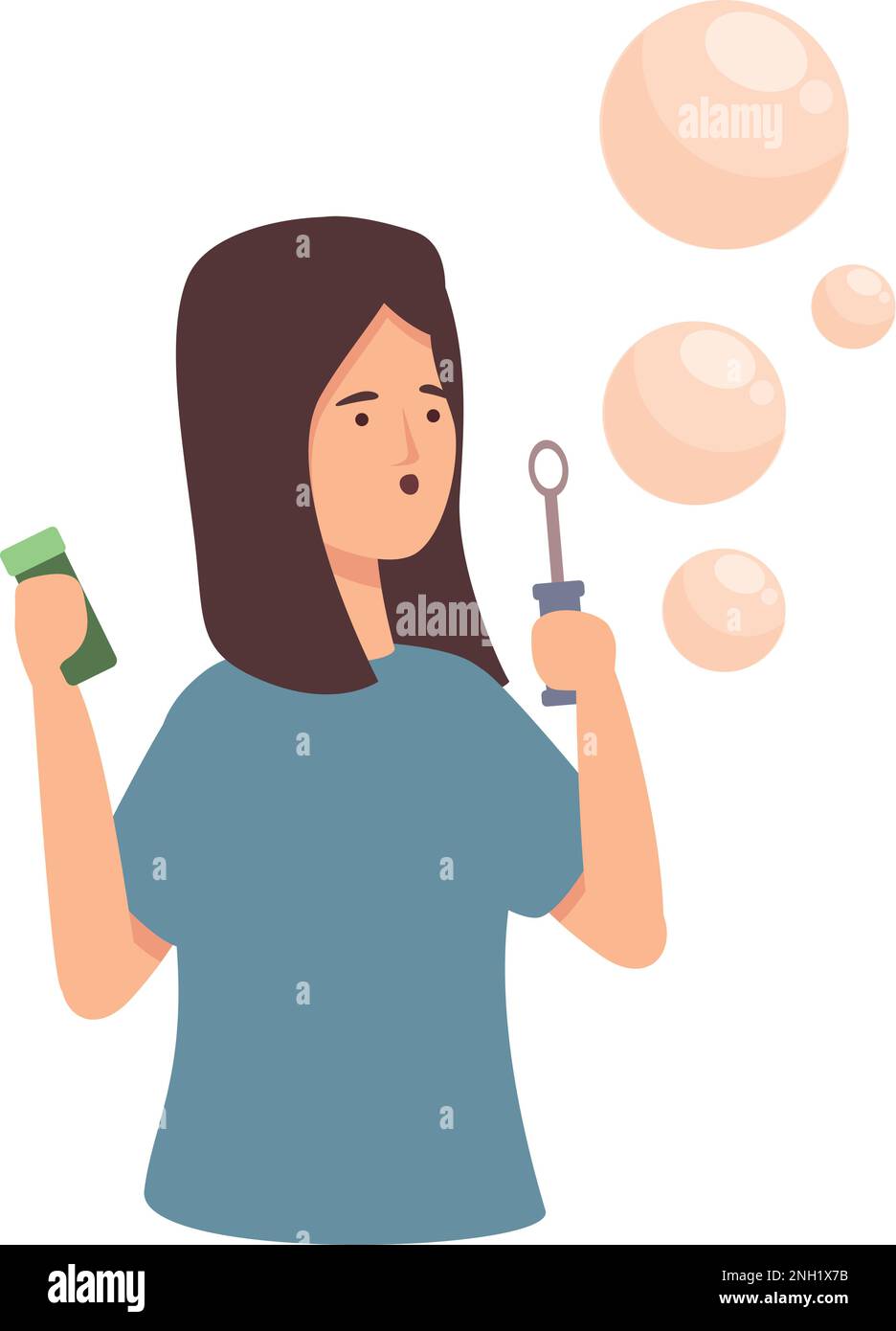 Girl make fun icon cartoon vector. Child soap. Summer game Stock Vector ...